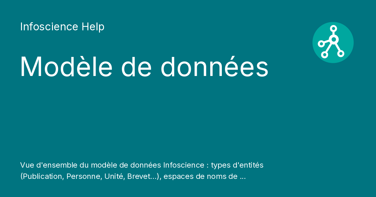 Modèle de données - Infoscience Help